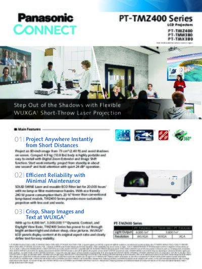 PT-TMZ400 Short-Throw Projector | Panasonic Connect